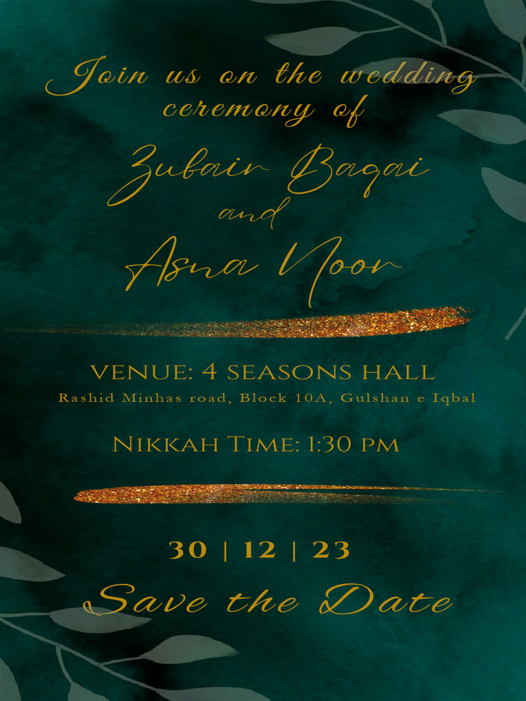 Barat and valima invitation | PDF