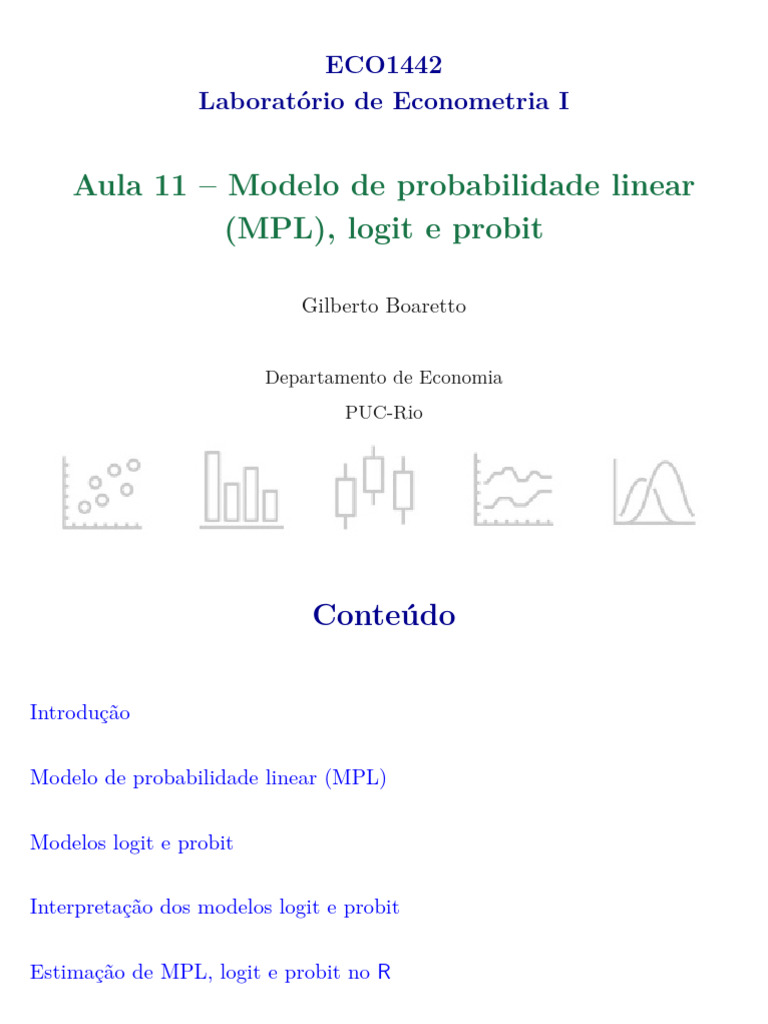Modelos Logit e Probit em Econometria | PDF | Distribuição normal ...