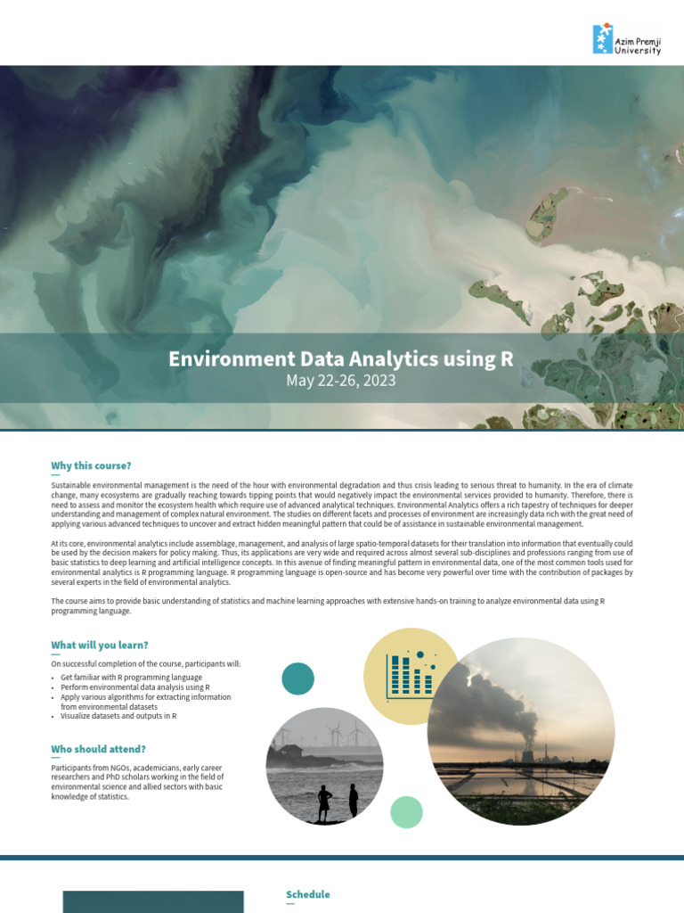 Environment Data Analytics Using R Brochure - Updated-Mar-15 5p | PDF | Analytics | Data