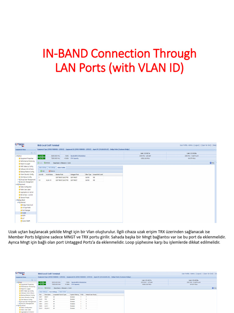 IN-BAND Connection Through LAN Ports (With VLAN ID) | PDF