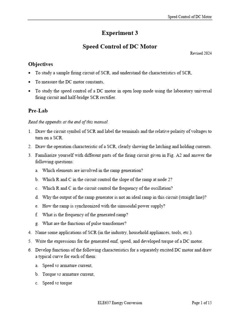 637 - 2024 Lab-3 DC Machines | PDF | Rectifier | Electric Motor