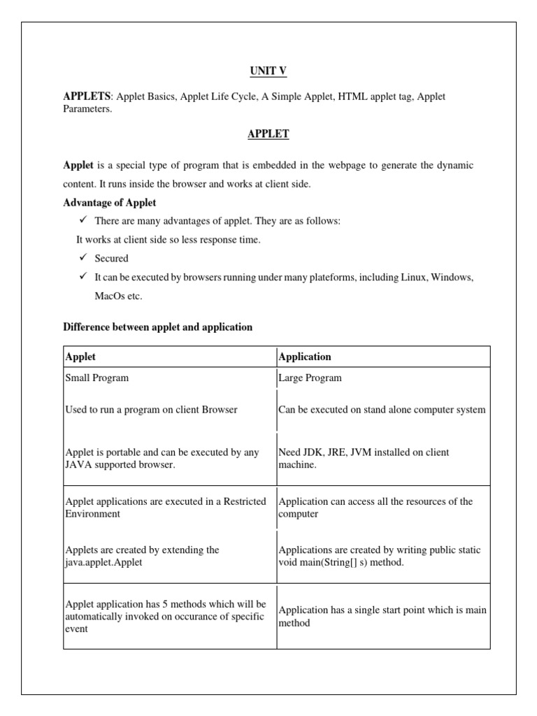 Unit6 | PDF | Java (Programming Language) | Html