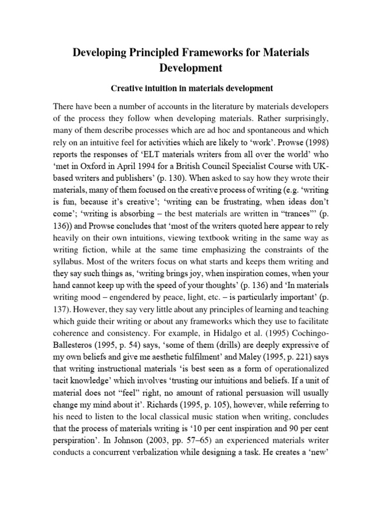 04 08 2023 Developing Principled Frameworks For Materials Development | PDF | Learning | Teachers