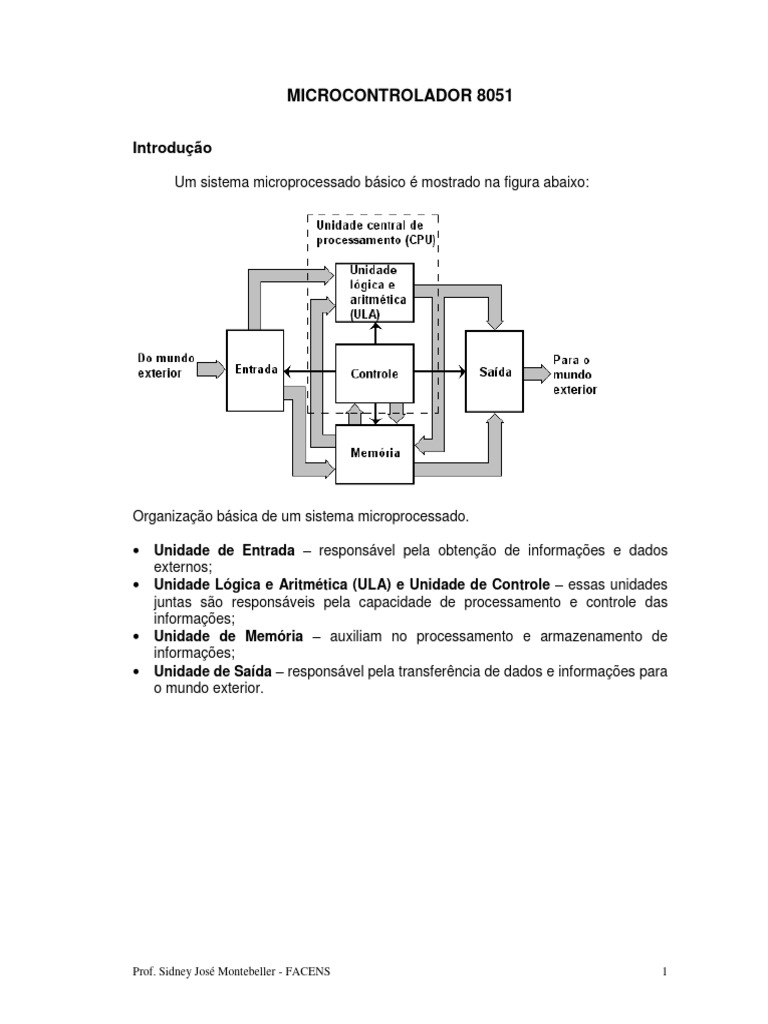 Microcontrolador 8051: Estrutura e Funções | PDF | Microprocessador ...