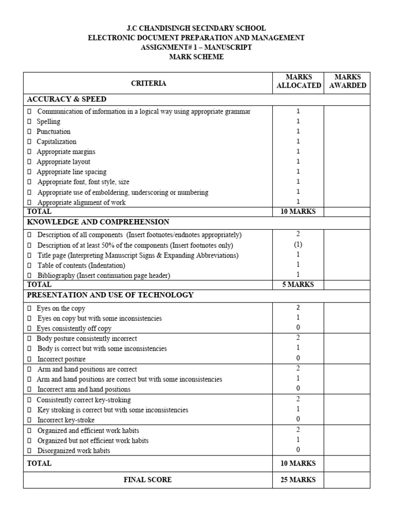 Edpm Sba Mark Shemes Assignment 1 4 Pdf Page Layout Note Typography