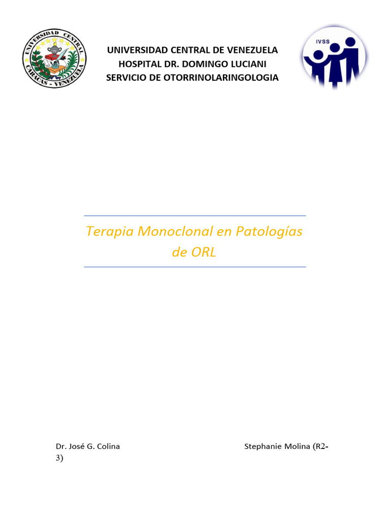 Terapia Monoclonal en Patoogias ORL | PDF | Anticuerpo Monoclonal | Anticuerpo