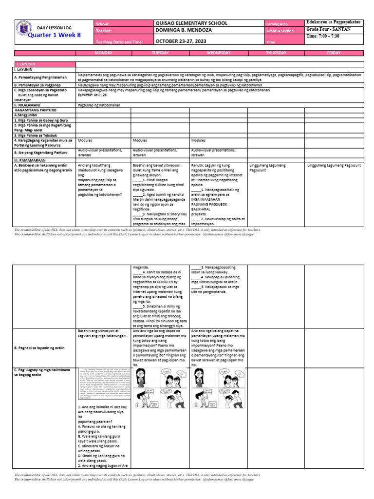 Dominga - q1 WLP Week-9 | PDF