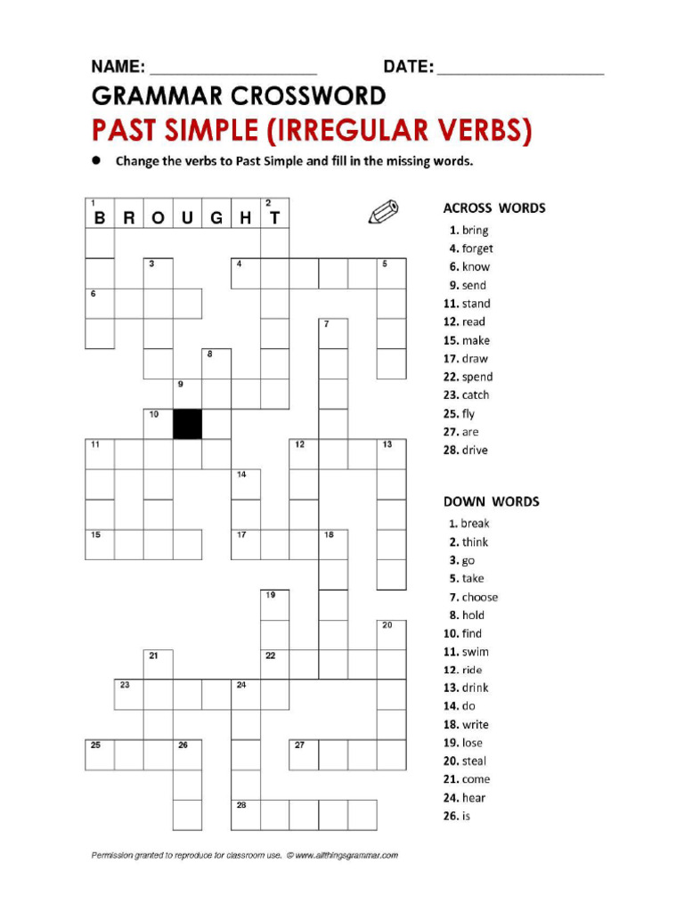 Irregular Verbs Worksheet | PDF