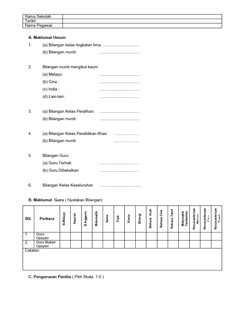 CONTOH-Instrumen Kunjung Bantu SEKOLAH MENENGAH | PDF