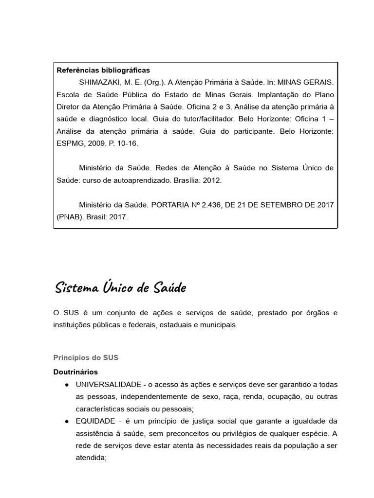 Resumo - SUS | PDF | Odontologia | Enfermagem