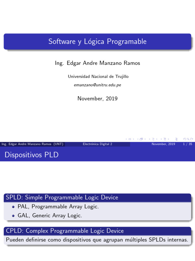 6. Dispositivos de Lógica Programable | PDF | Arreglos de compuertas ...