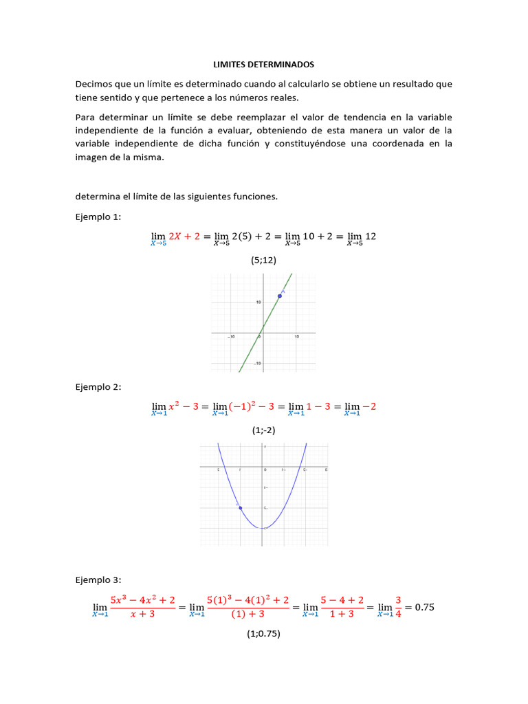 LIMITES Determinados 3ro BGU A | PDF
