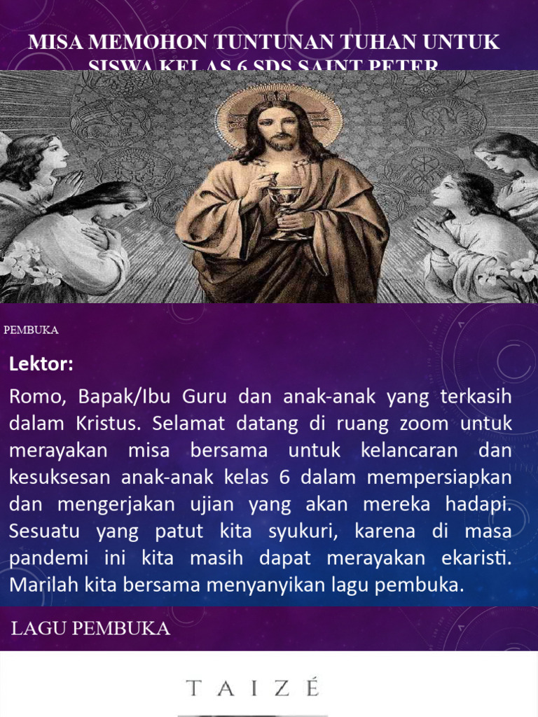 Misa Doa untuk Siswa Kelas 6 SDS Saint Peter | PDF | Memasak, Makanan ...