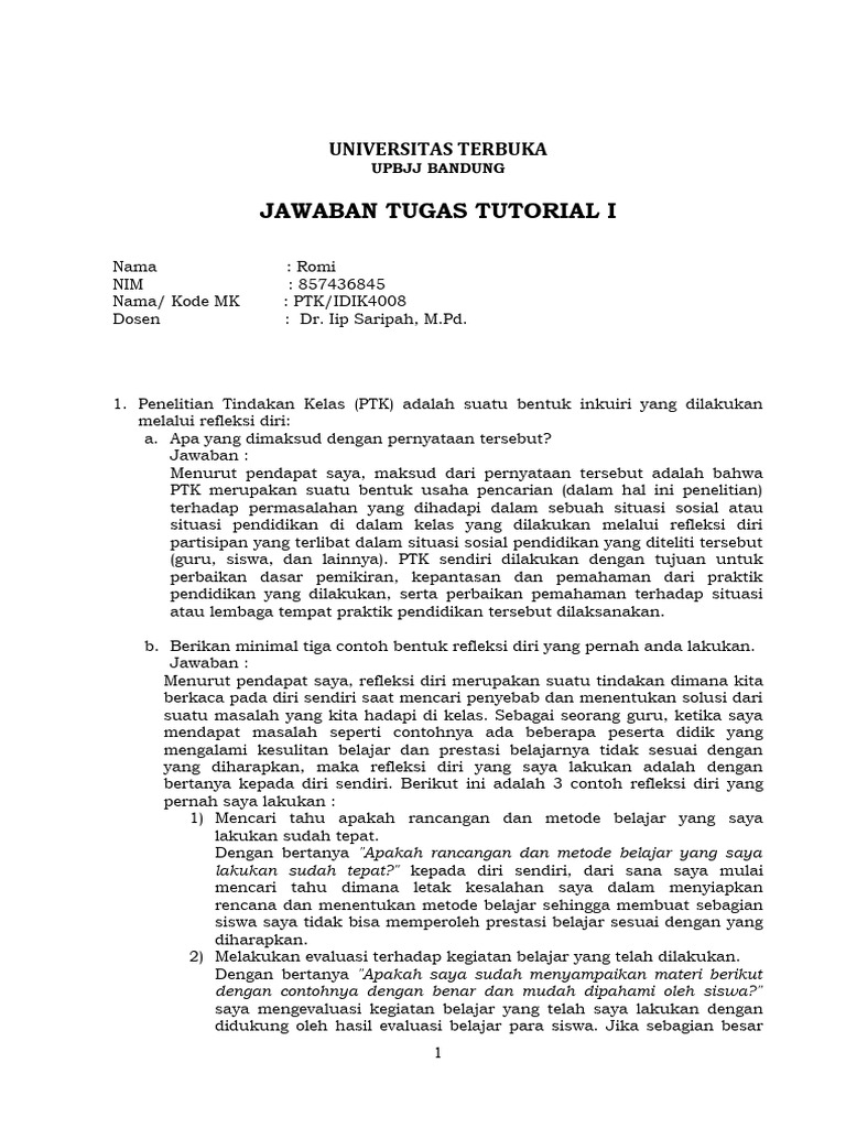 Naskah Soal TT 1 - PTK - 2023.1 | PDF | Karier & Perkembangan
