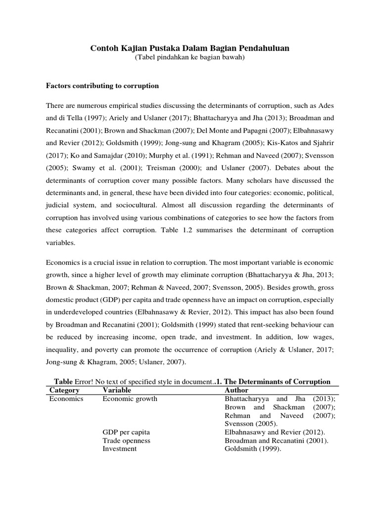 Contoh Literature Review | PDF | Corruption | Economic Growth