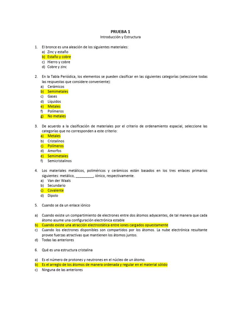 Prueba 1 - Introduccion y Estructura | PDF Prueba 1 - Introduccion y Estructura | PDF