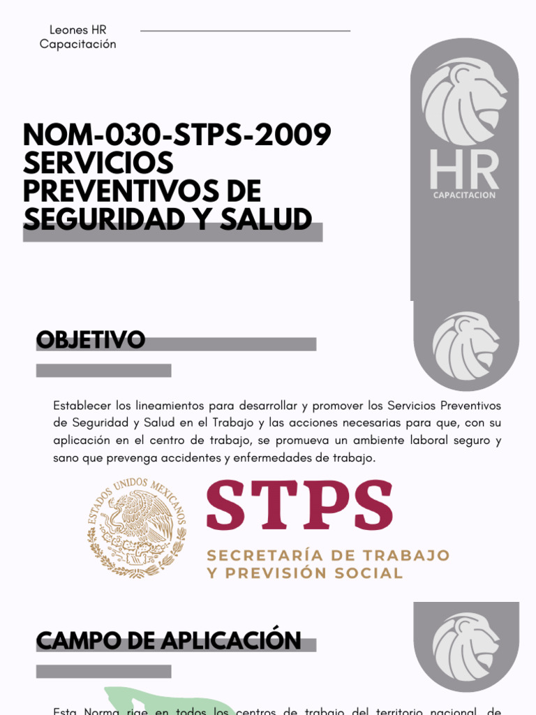 NOM-030-STPS-2009 Servicios Preventivos de Seguridad y Salud | PDF ...
