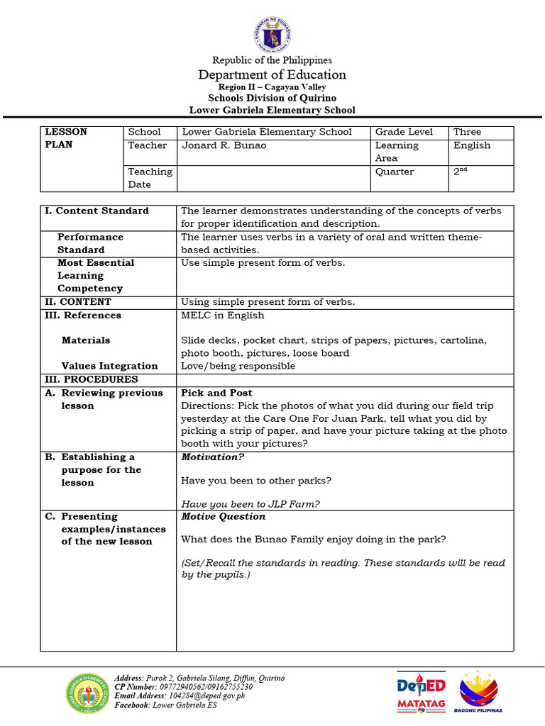 Diffun 1 Lesson Plan | PDF