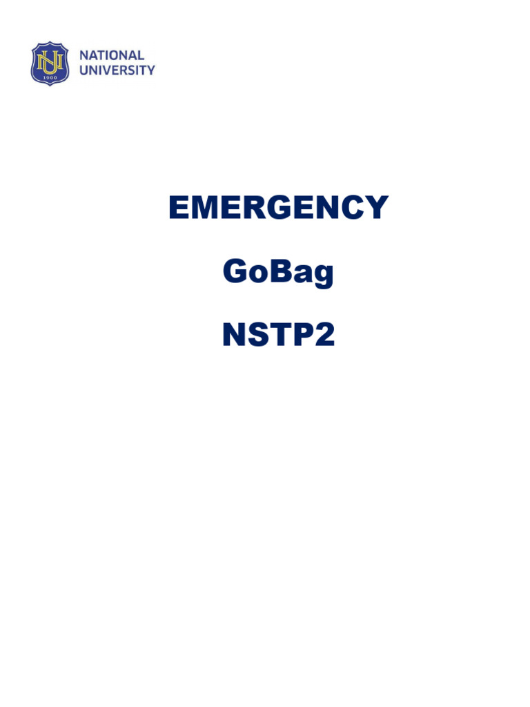 Emergency GoBag and First Aid Kit Guide | PDF