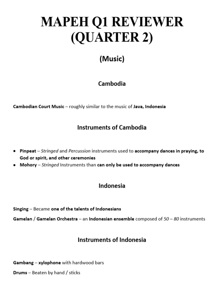 Mapeh q1 Reviewer | PDF