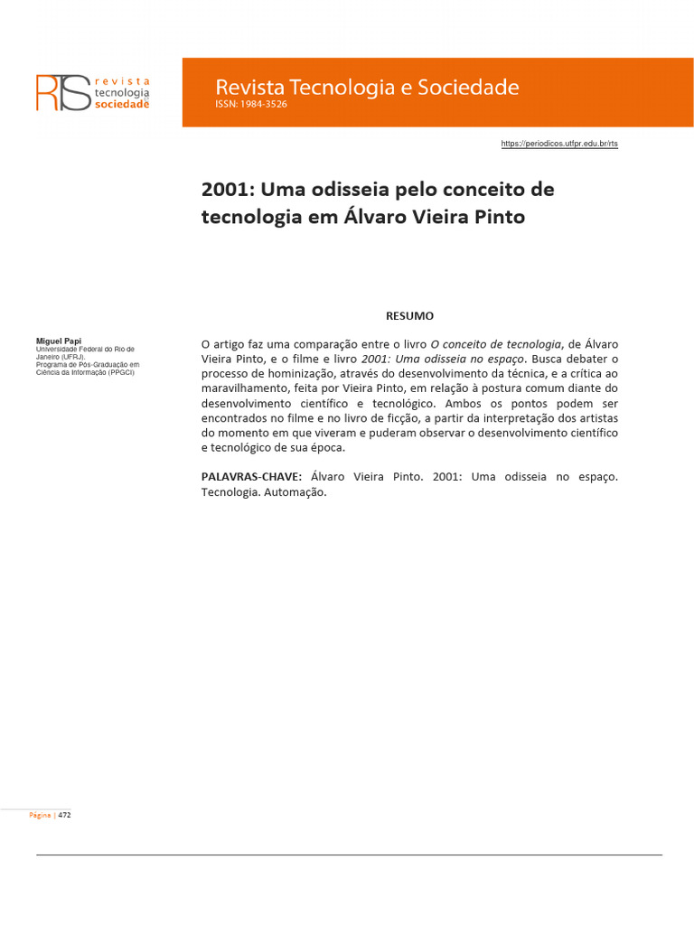 Texto Complementar 4 - A Tecnologia | PDF | Humano | Science