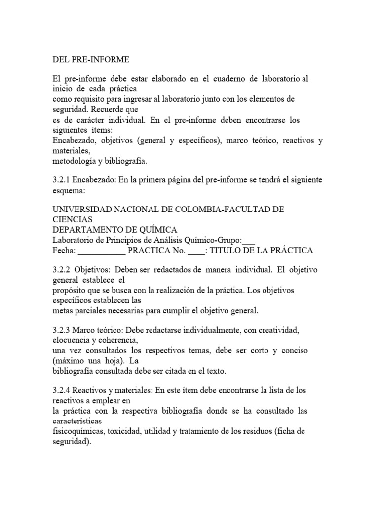 Guía para Pre-informes de Química | PDF | Precipitación (Química) | Solubilidad