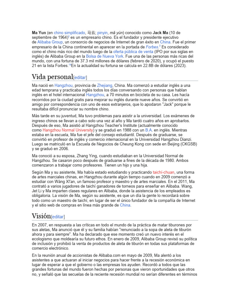 biografia jack ma | PDF