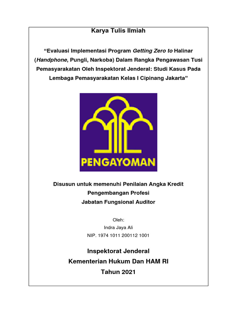 Contoh Karya Ilmiah Lapas | PDF