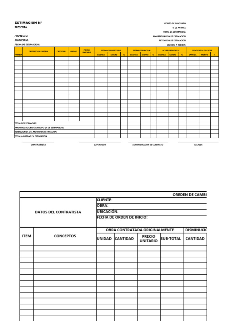 Formato de Estimacion Original | PDF | Business | Economias