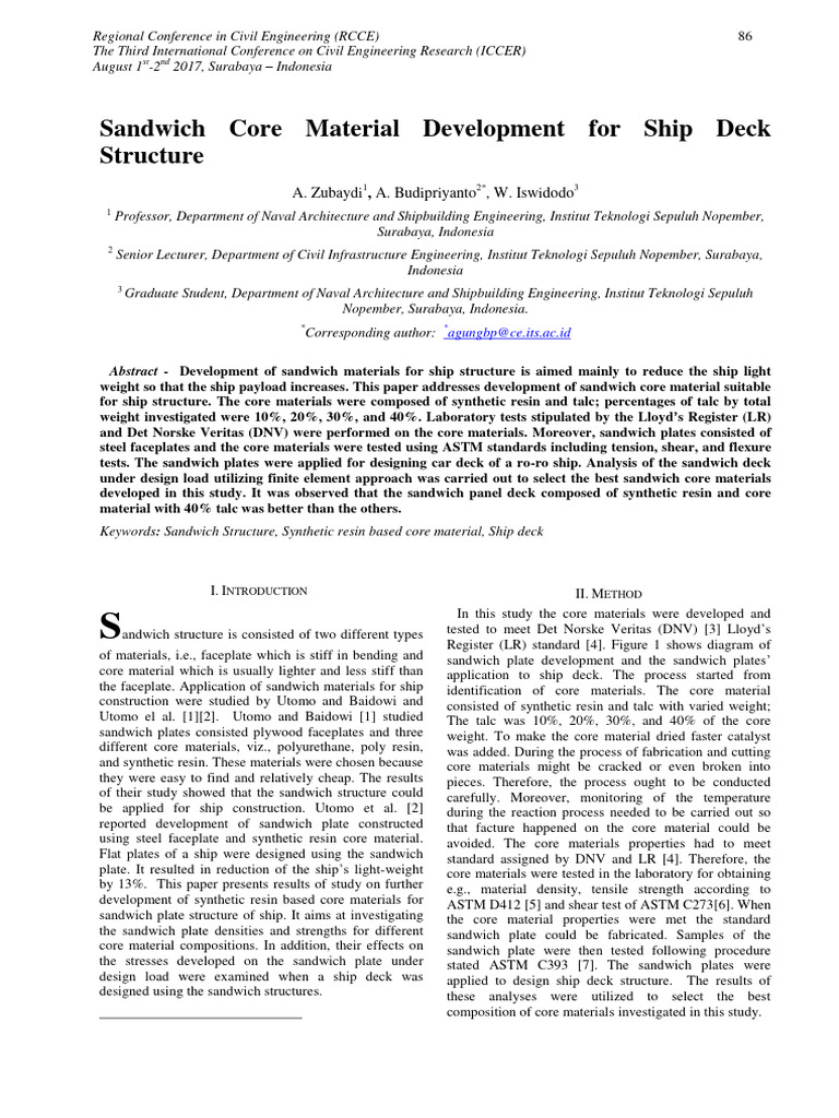 Ship Deck Sandwich Core Material Study | PDF | Strength Of Materials ...