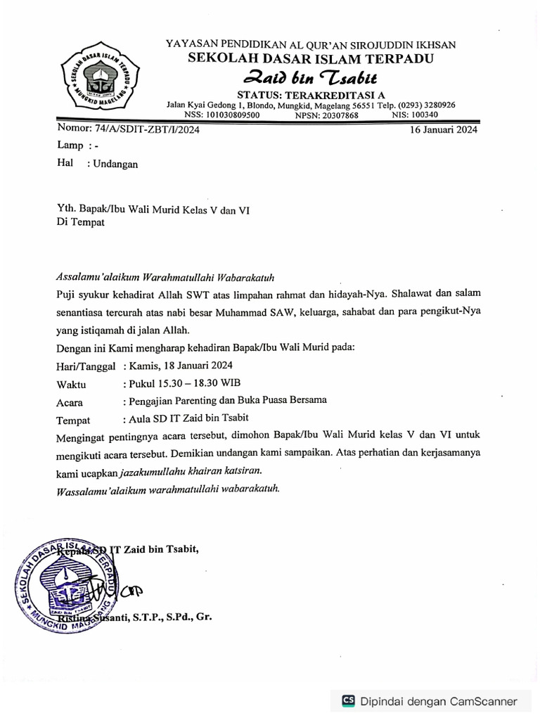 Undangan Parenting & Buka Bersama | PDF