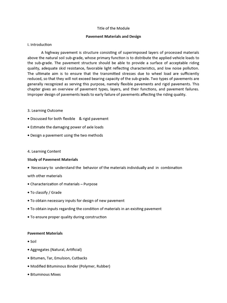 Pavement Materials and Design Overview | PDF | Road Surface | Rock ...