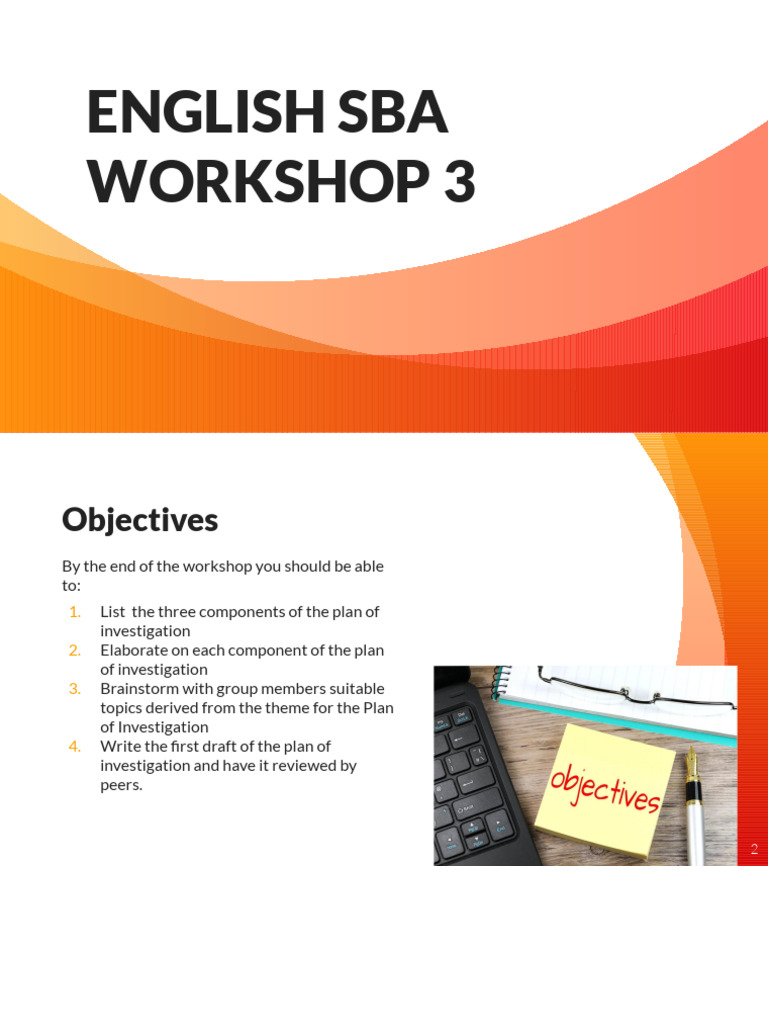 English SBA - Plan of Investigation - Workshop 3 | PDF | Brainstorming ...