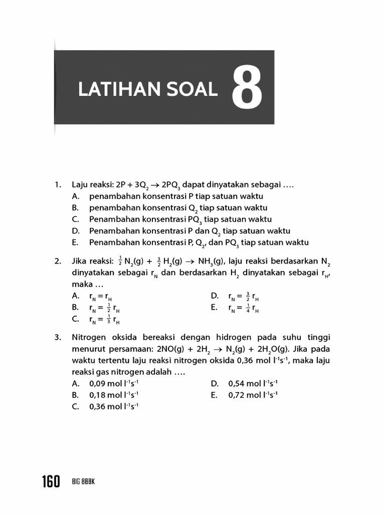 Soal Laju Rekasi Big Bok Kimia | PDF