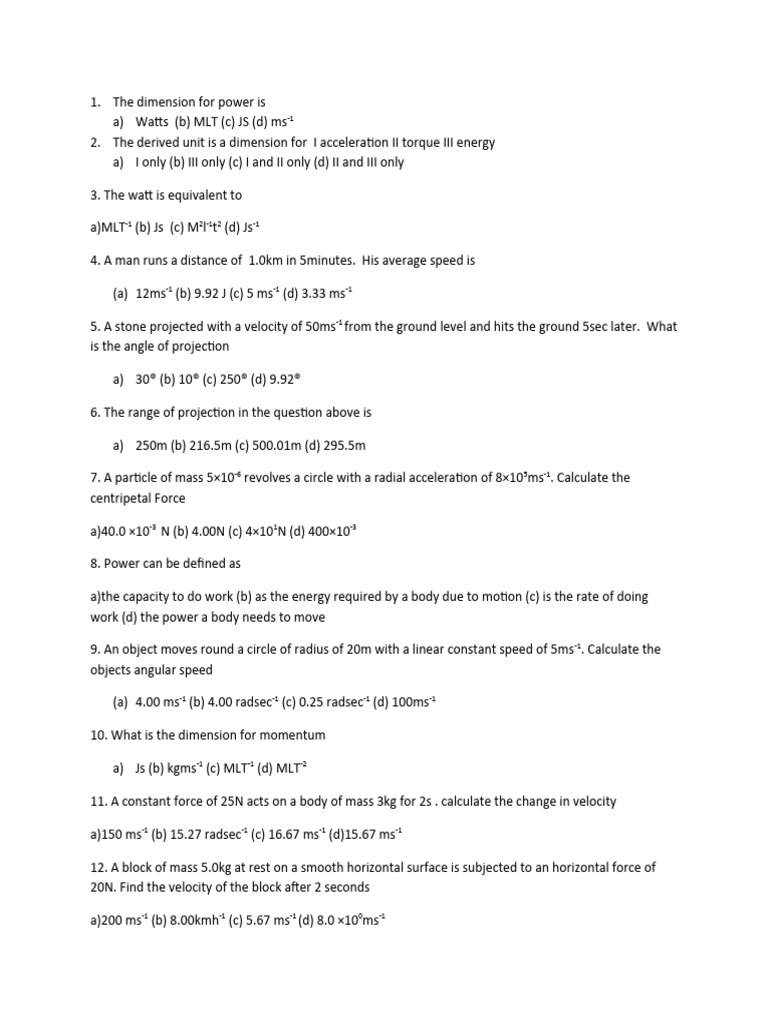 ss1 Physics Exam | PDF | Teaching Methods & Materials | Science ...