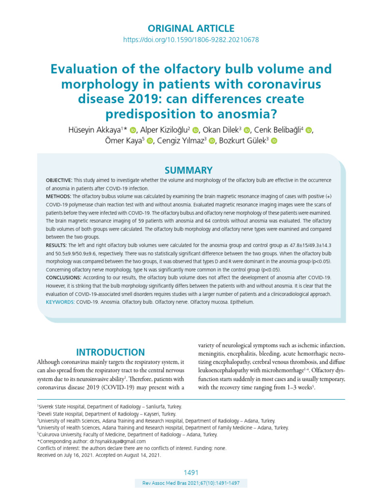 Anosmia | Download Free PDF | Olfactory System | Rhinology