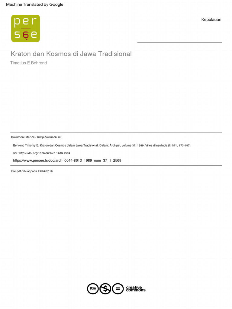 28 Arch - 0044-8613 - 1989 - Num - 37 - 1 - 2569 Behrend Timothy E - Kraton and Cosmos in ...