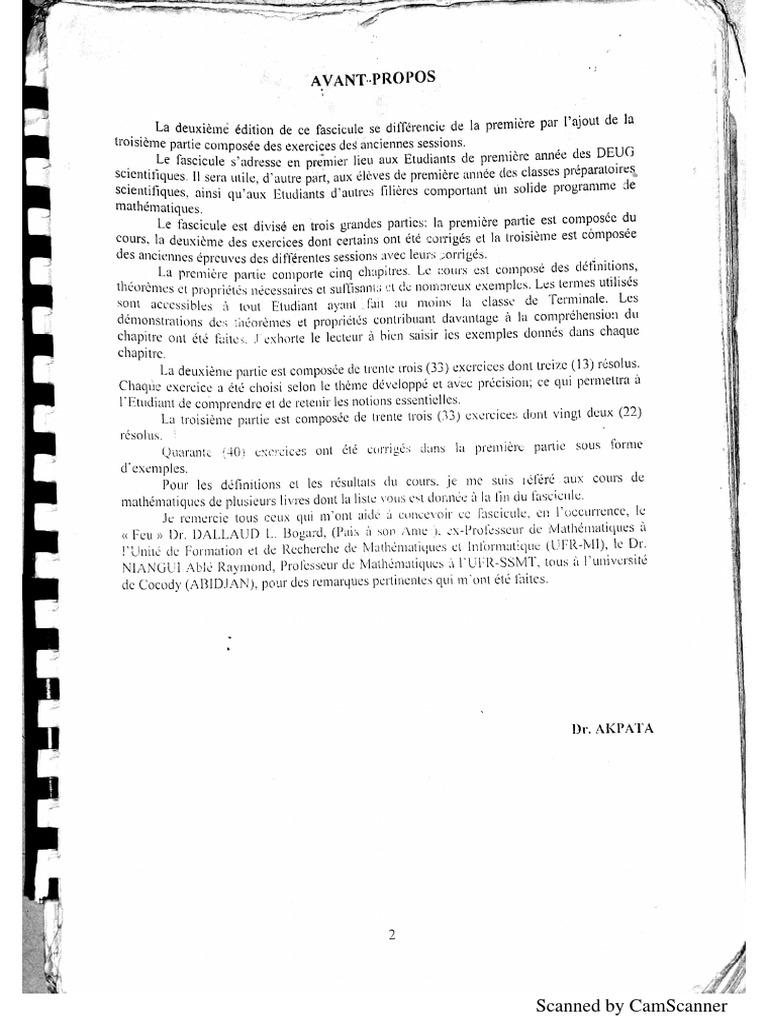 CM Algèbre Linéaire L1 SSMT | PDF