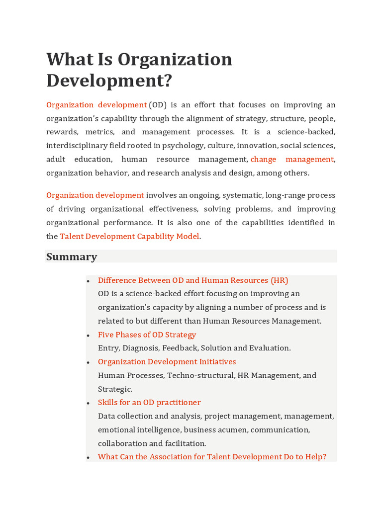 What Is Organization Development | PDF