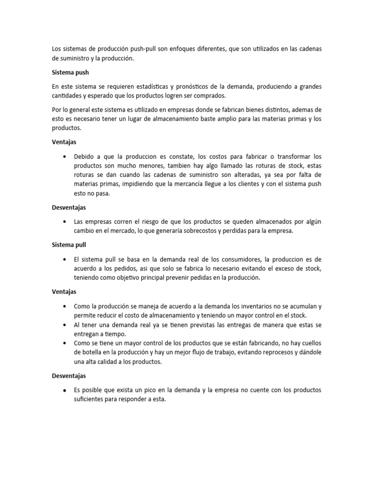 Los Sistemas de Producción Push-Pull | PDF