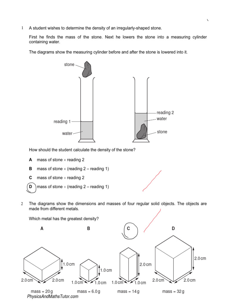 Density Calculations for Students | PDF | Density | Volume