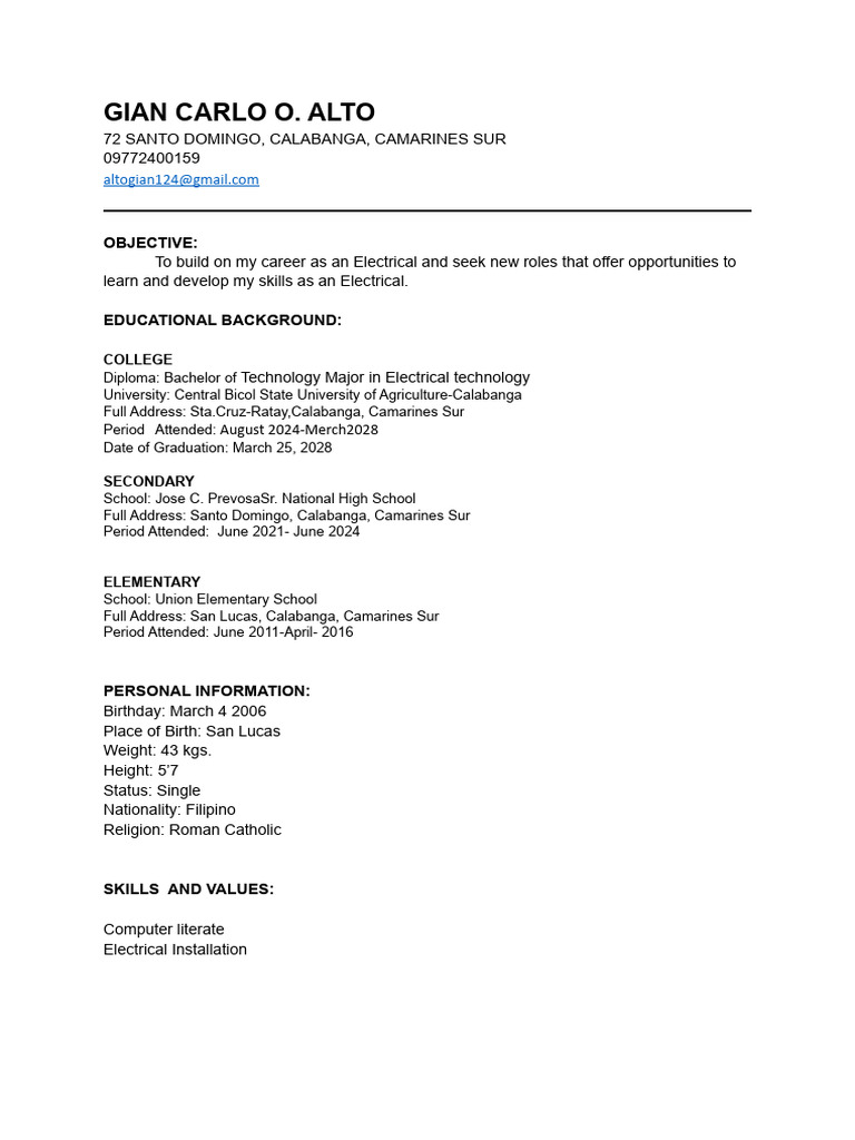 Sample Resume | PDF
