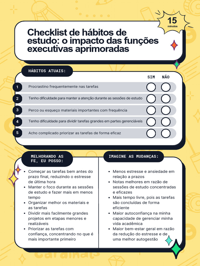 Curious Cardinals Superpoderes Silenciosos Aula 1.1 - Checklist de Hábitos de Estudo | PDF ...
