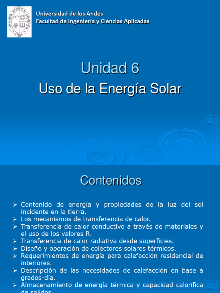 Unidad 6 - Uso de La Energia Solar | PDF