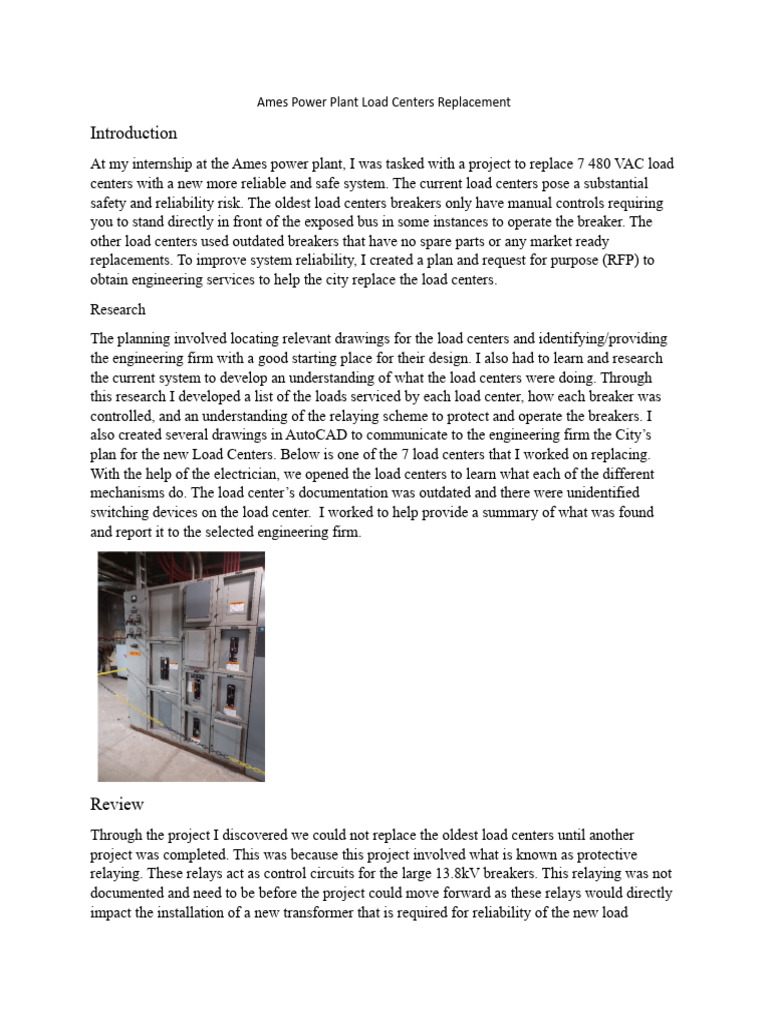 Load Center Project For Portfolio | PDF | Reliability Engineering ...