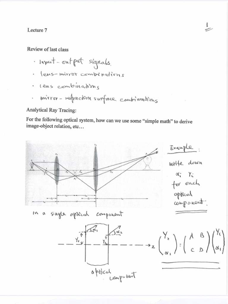 Lecture 7-Matrix method-ray tracing | PDF