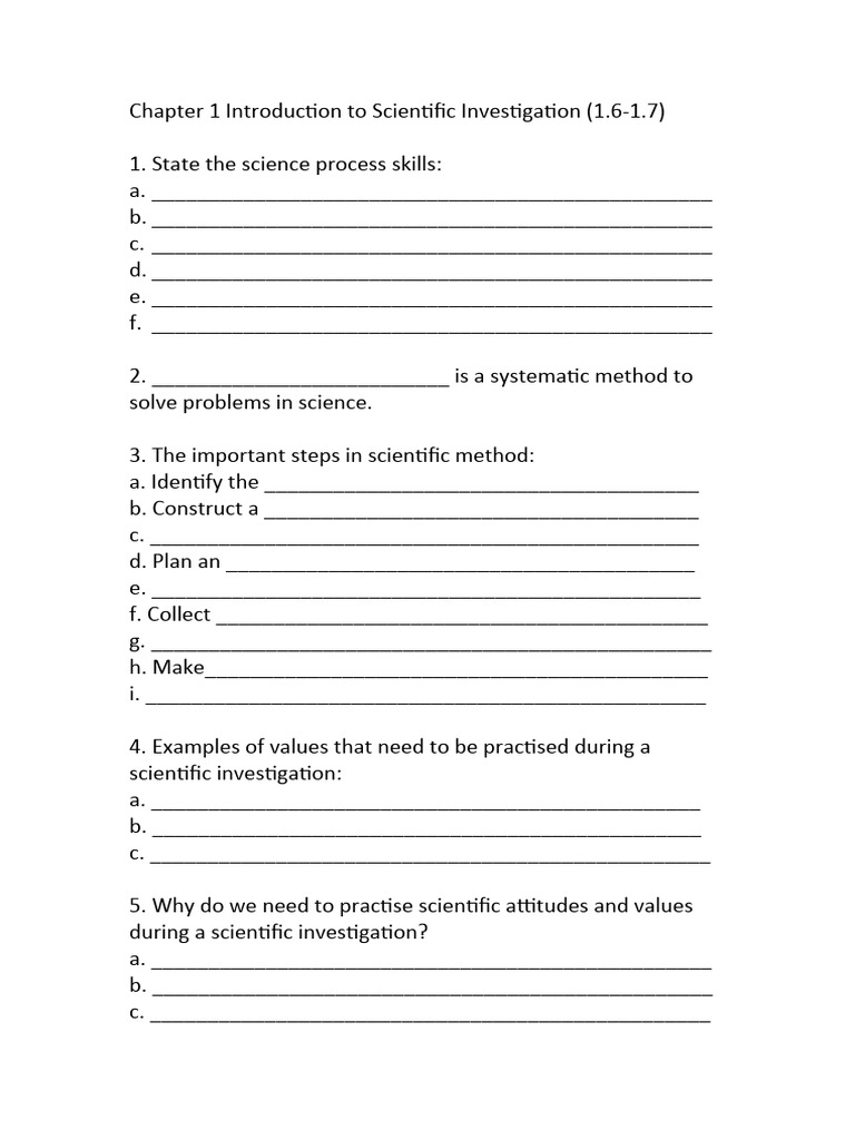 Worksheet 1.6-1.7 | PDF | Scientific Method | Science