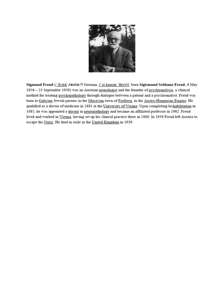 Sigmund Freud | PDF | Developmental Psychology | Psychology