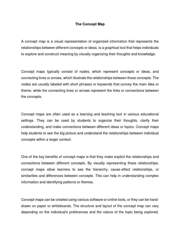 The Concept Map | PDF | Understanding | Concept