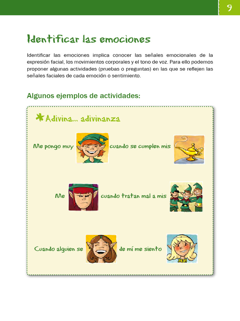 Actividades para Identificar y Manejar Emociones | PDF | Las emociones ...